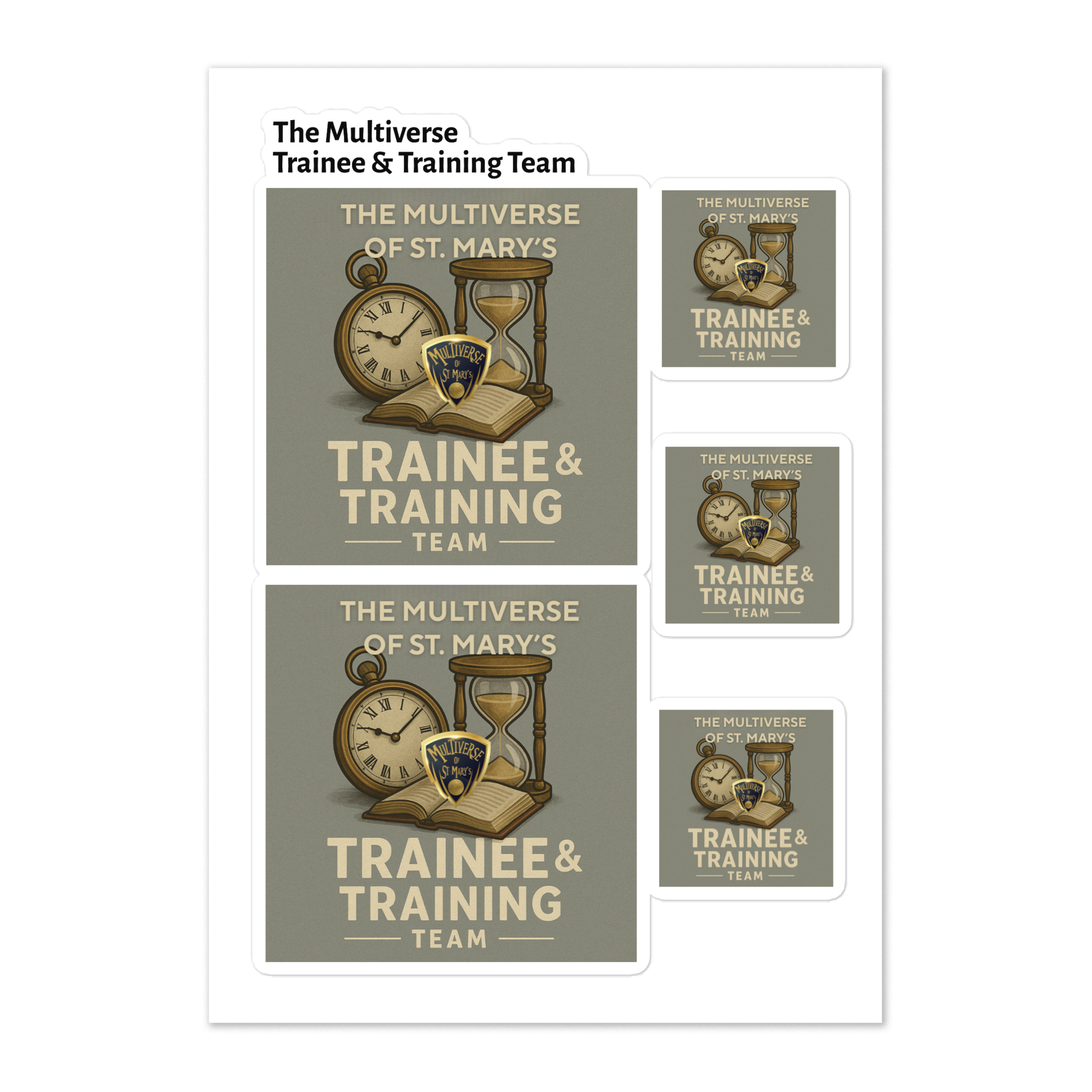 Multiverse Trainee & Training Department Sticker sheet - Jodi Taylor Shop